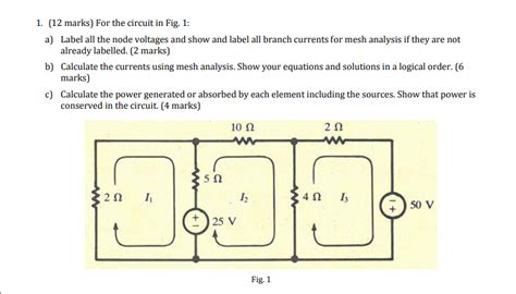 Solved Marks For The Circuit In Fig A Label All Chegg Com