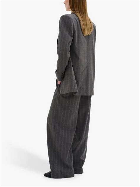 My Essential Wardrobe Tito Double Breasted Stripe Blazer Grey