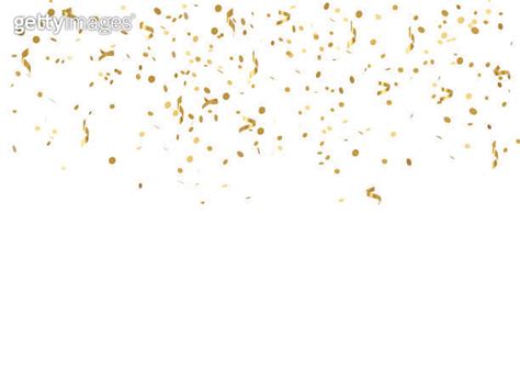 Falling Golden Glitter Confetti Isolated On White Background Shiny