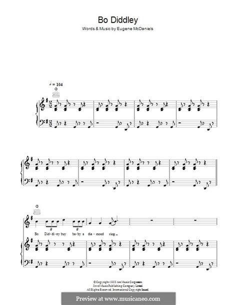 Bo Diddley Bo Diddley By E Mcdaniel Sheet Music On Musicaneo