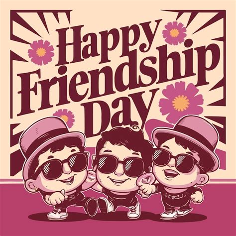 Feliz Día De La Amistad Vector Premium