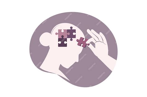 심리 치료 세션 개념 도움의 손길은 누락된 직소 퍼즐 조각을 추가합니다 정신 장애 불안과 혼란 마음 또는 스트레스 벡터 그림