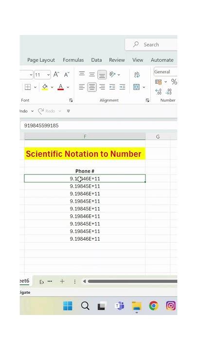 Scientific Notation To Number Format In Excel Shorts Excel Exceltech Msexcelformula Youtube