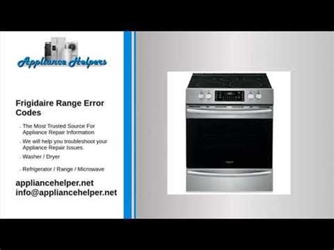 Frigidaire Range Error Codes