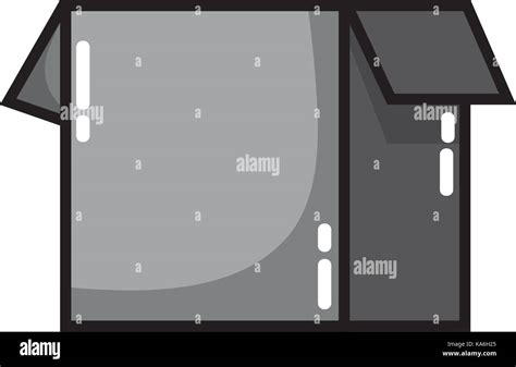 Grayscale Box Package Open Object Design Stock Vector Image And Art Alamy