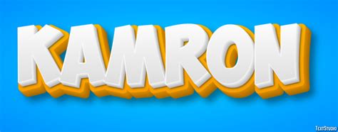 Kamron Yellow White 3d Text Effect Generator
