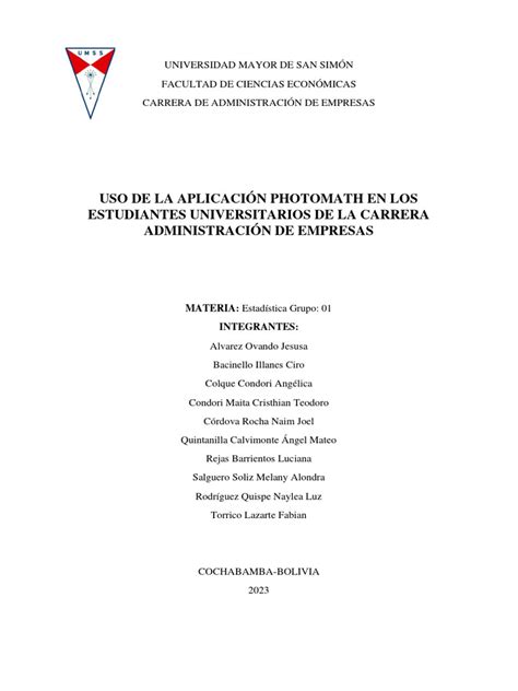 Investigación Photomath Pdf Estadísticas Metodología De Encuesta