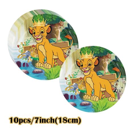 Nueva Decoración Para Fiesta Del Rey León Simba Plato De Papel