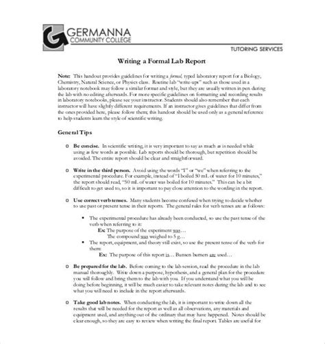 Chemistry Lab Report Template TEMPLATES EXAMPLE TEMPLATES