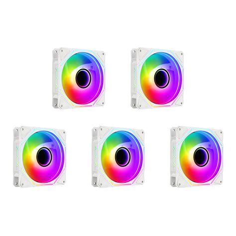 Jshteea Enfriador Cpu 12cm 5 Uds 5v 3 Pines Argb Pwm Ventilador
