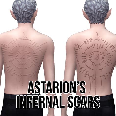 Astarions Infernal Scars Bgc Skin Detail Sims 4 Tattoos Sims 4 Sims