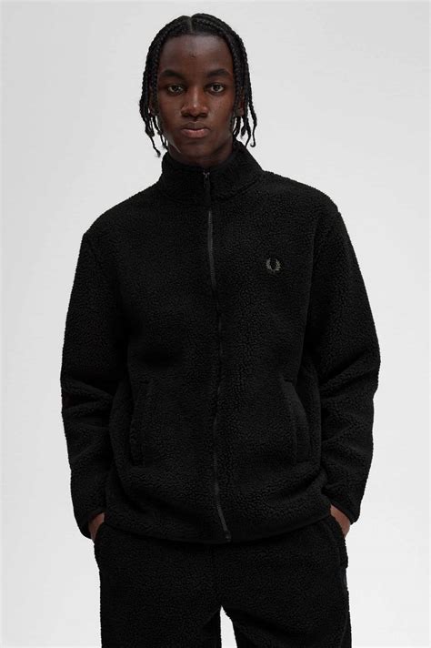 Buy Fred Perry Zip Through Borg Fleece Black Scandinavian Fashion Store