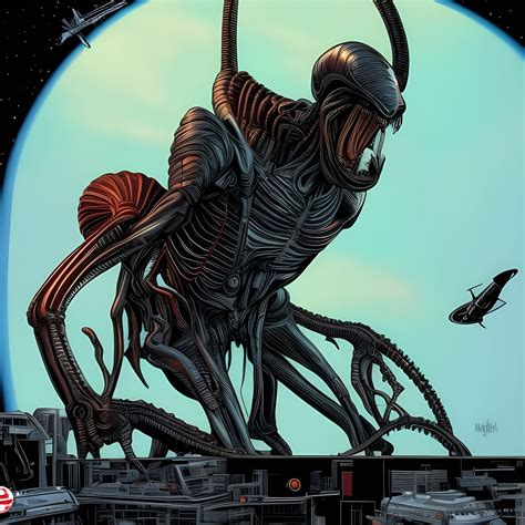 Xenomorph On The Outer Hull Ai Generated Artwork Nightcafe Creator