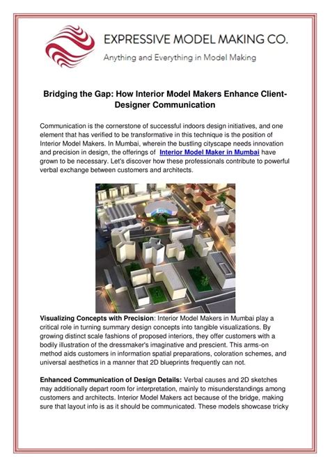 Ppt Bridging The Gap How Interior Model Makers Enhance Client