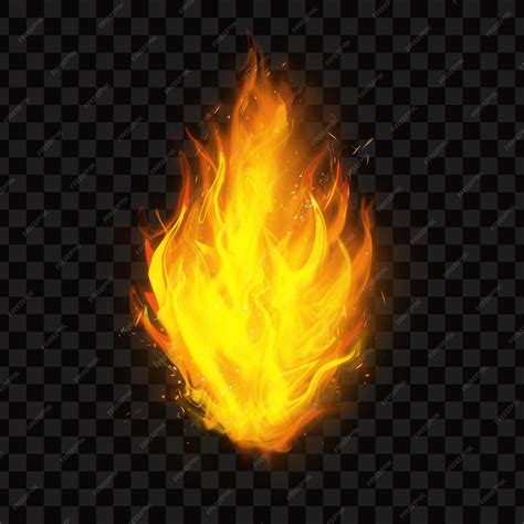 Flammes De Feu Brûlantes Réalistes Brûler Des étincelles Chaudes Flamme