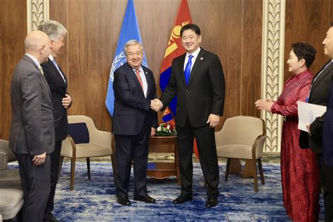Монгол Улсын Ерөнхийлөгч У Хүрэлсүх НҮБ ын Ерөнхий нарийн бичгийн дарга Антонио Гутеррештэй