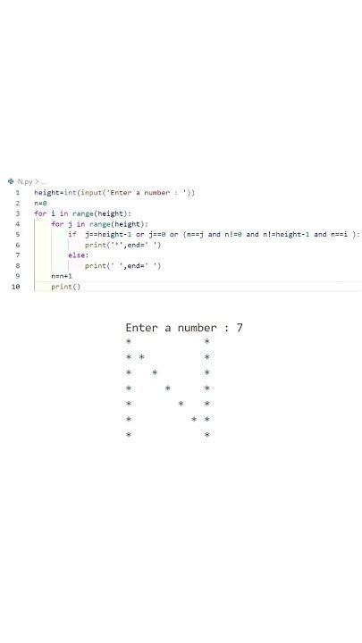 🔠 N Programming Coding Trending Viral Shorts Videos Python Pattern Pythonpattern