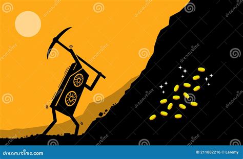 Graphic Card Or GPU Worker Mining Digital Cryptocurrency Coin Or Money At Mining Site Stock