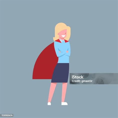 비즈니스 우먼 입고 붉은 영웅 케이프 사업가 절연 가득 찬에 대한 스톡 벡터 아트 및 기타 이미지 가득 찬 개념 개념과 주제 Istock