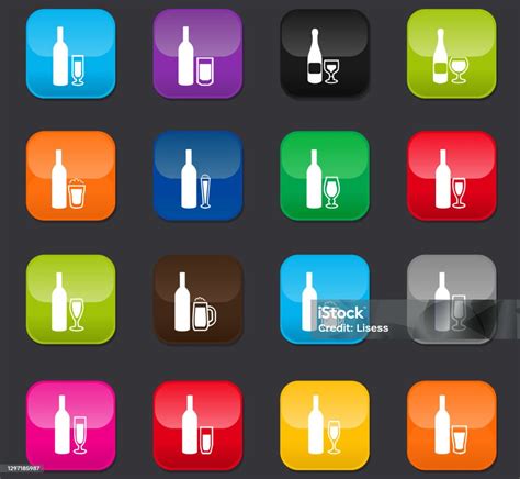 Glasses And Cups Icons Set Stock Illustration Download Image Now