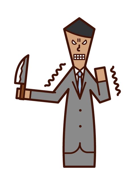 怨み・恨み・憎悪（男性）のイラスト フリーイラスト素材集 Kukukeke