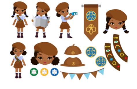 17 Brownie Girl Scout African American Variety Stickers For Etsy
