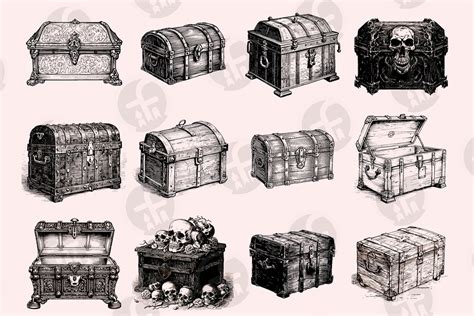 Treasure Chest SVG Bundle 36 Vintage Engravings Cut Files Etsy