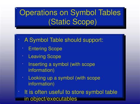 Ppt Topic 3 Binding Time And Symbol Tables Powerpoint Presentation Free Download Id1445047