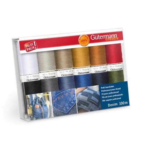 Gutermann Thread Set Denim 12 X 100m Assorted Shades