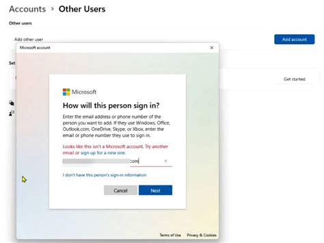 Solved Looks Like This Isn T A Microsoft Account When Adding User To