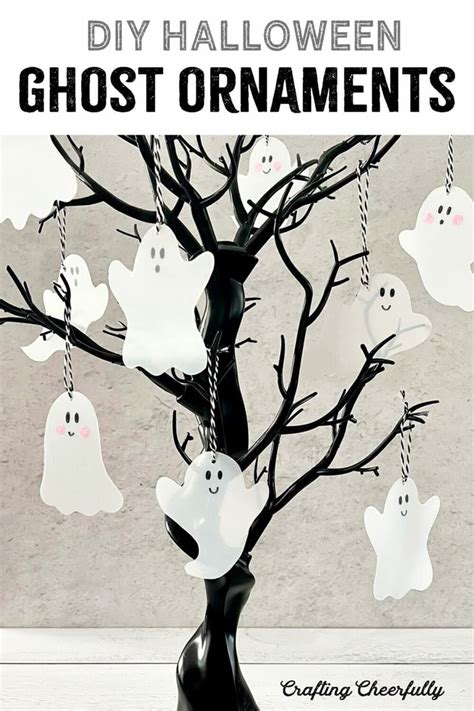 Create Spooky Halloween Ghost Ornaments Using Craft Plastic These Cute Ghosts Are A Fun Diy