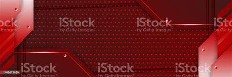 추상 진한 빨강 금속 탄소 중립 겹침 밝은 육각형 메쉬 디자인 현대 고급 미래 기술 배경 게임 기술 와이드 배너 벡터 일러스트 레이 션 0명에 대한 스톡 벡터 아트 및 기타