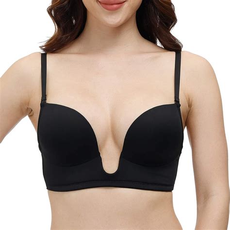 Intimates And Sleep Deep U Plunge Shaped Bra Lowcut Halter Convertible Multiway Push Up Bra A B