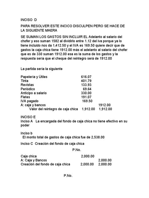 Solución Al Ejercicio No Cuatro Pdf