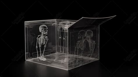 검정색 배경에 X선 판지 상자의 3d 렌더링 3d 배경 레이 배경 상자 배경 이미지 Hd 3d 레이 상자 배경 사진