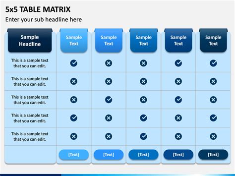 5x5 Table Matrix Slide Matrix Diagram Chart Infographic