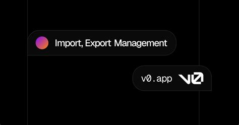 Import Export Management V0 By Vercel