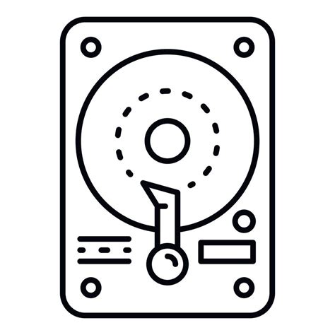 Hard Disk Icon Outline Style Vector Art At Vecteezy