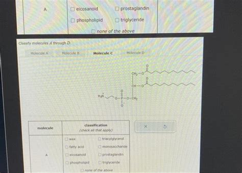 Solved Classify Molecules A Through D Classify Molecules A Chegg