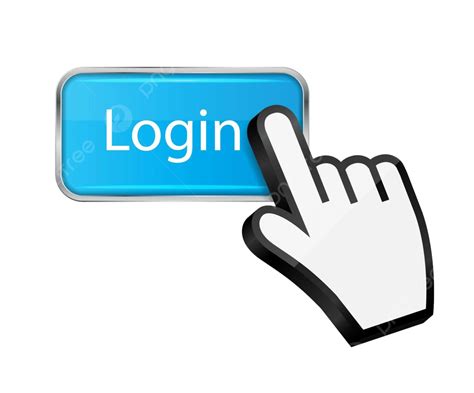Vector Illustration Of A Login Button With A Hand Cursor Hovering Over