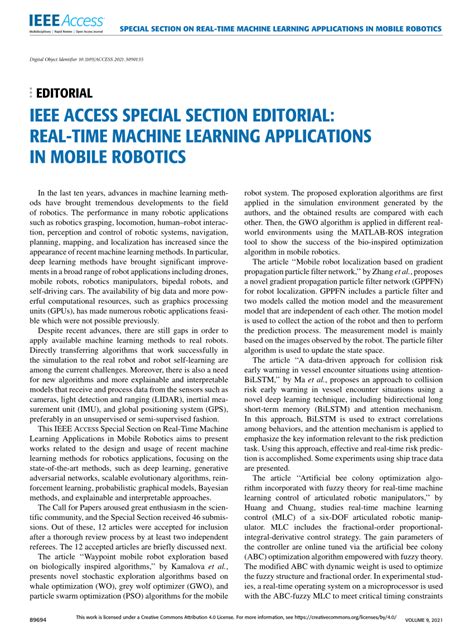 Pdf Ieee Access Special Section Editorial Real Time Machine Learning Applications In Mobile