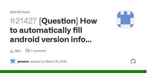 Question How To Automatically Fill Android Version Info From