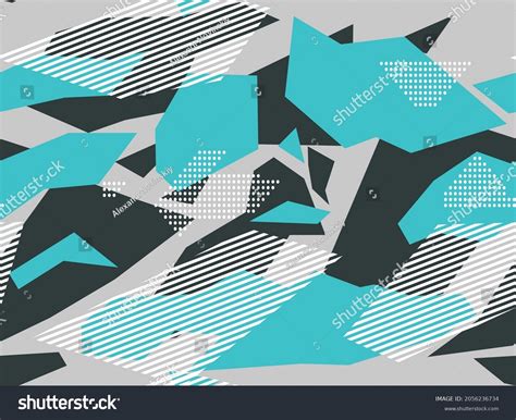 Geometric Camouflage Shapes Lines Print Vector Stock Vector Royalty