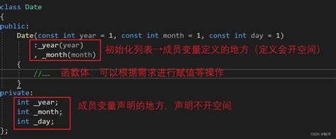 C初阶 四 类和对象（下）初始化列表是所有成员变量定义的位置 Csdn博客