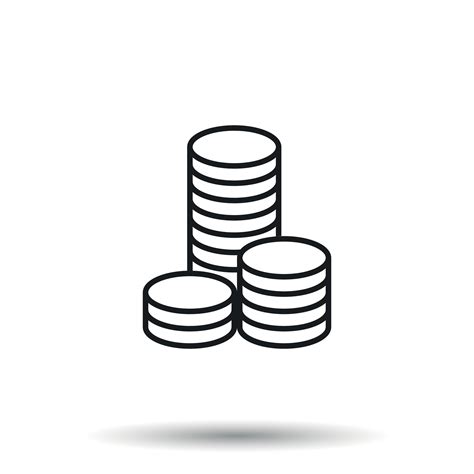 Coins Stack Vector Illustration Money Stacked Coins Icon In Flat Style