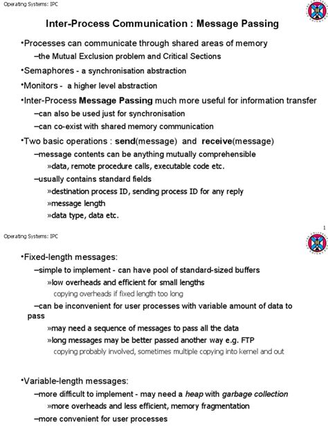 Inter Process Communication Message Passing Pdf Internet Protocols