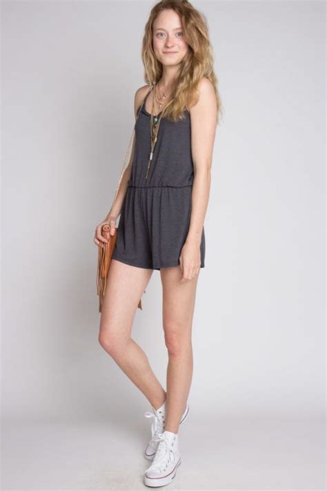 Charcoal Cami Romper Ragstock Girls Dresses Tween Rompers