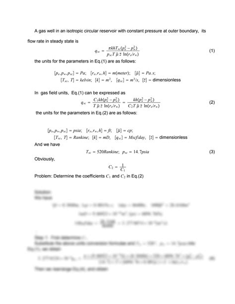 Solution Gas Flow Rate Conversion Equations Studypool