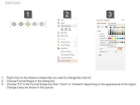 Sequential Timeline Made With Pie Chart And Percentage Powerpoint