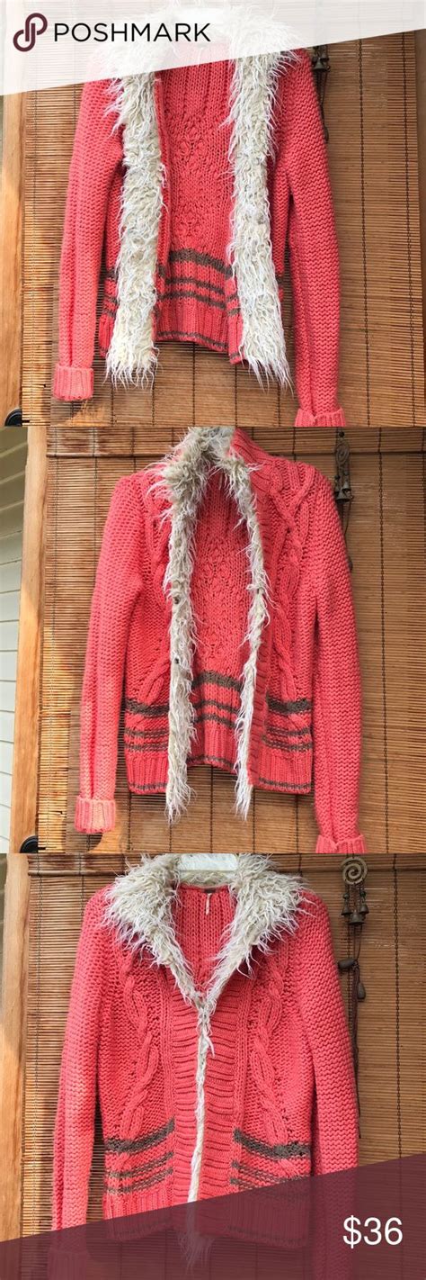 Free People North Star Faux Fur Cardigan Cozy Warm Faux Fur Cardigan Fur Cardigan Chunky